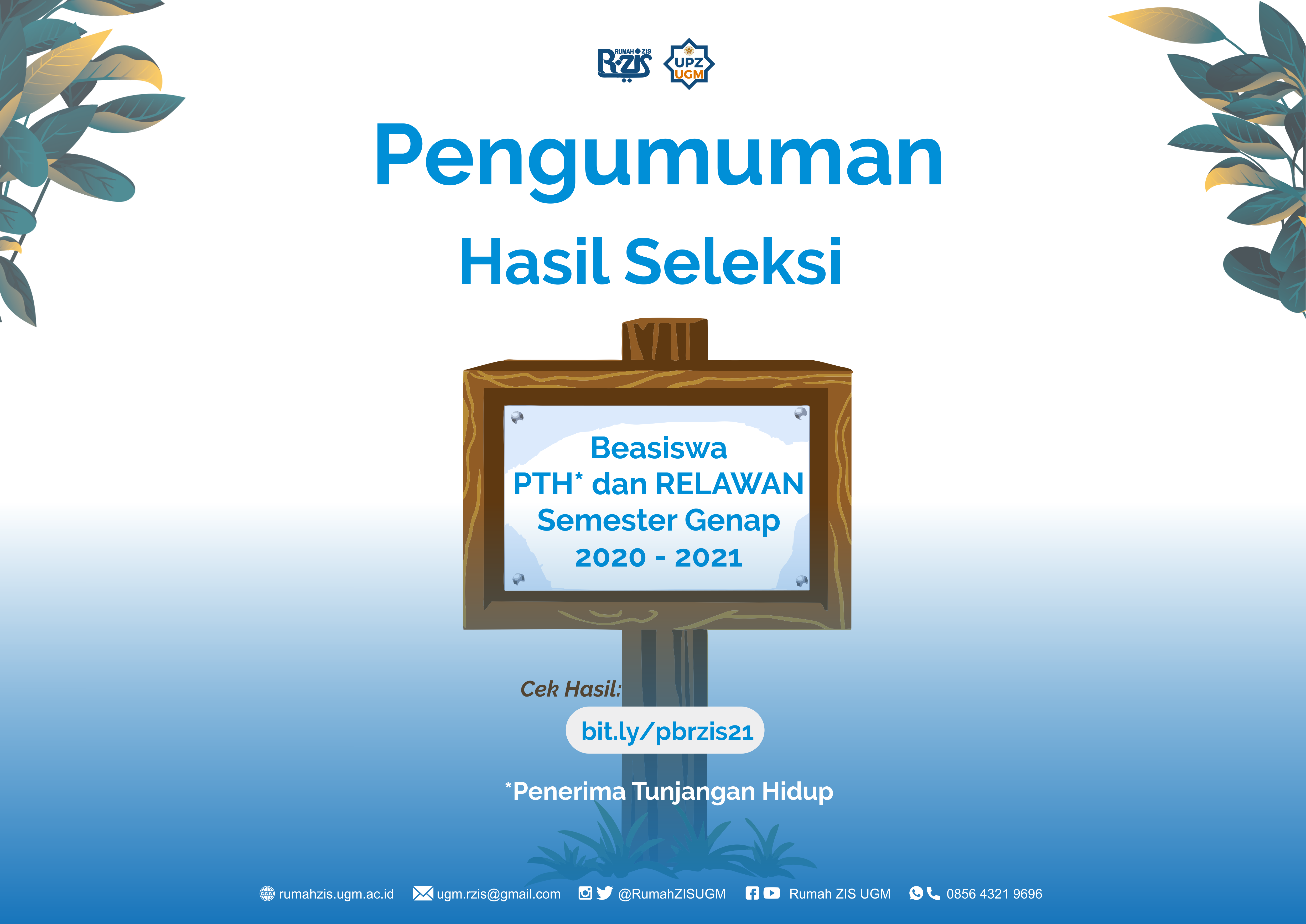 Pengumuman Beasiswa Rumah ZIS UGM Semester Genap 2020 – 2021 – RUMAH ZIS UGM
